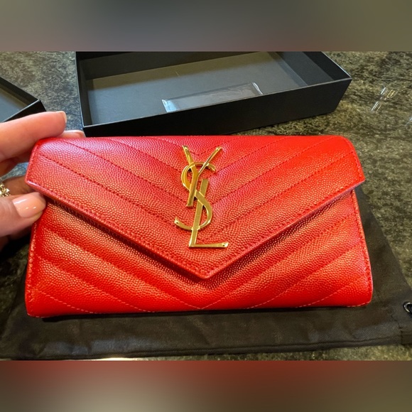 Yves Saint Laurent | Bags | Ysl Monogram Large Flap Wallet | Poshmark